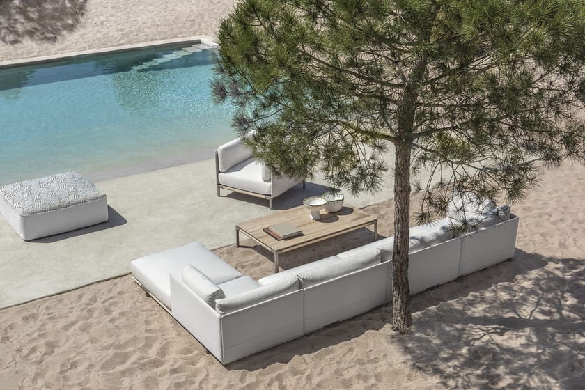 BAIA 3 seater fabric garden sofa By Ethimo | design Christophe Pillet