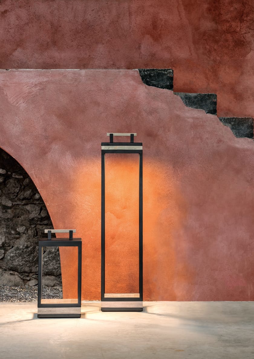 CARRÈ Cordless teak table lamp By Ethimo | design Niccolò Grassi