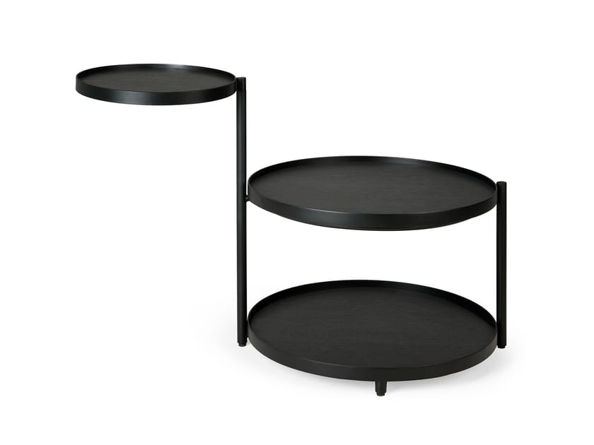 SWIVEL TRAY Adjustable round painted metal coffee table By Ethnicraft