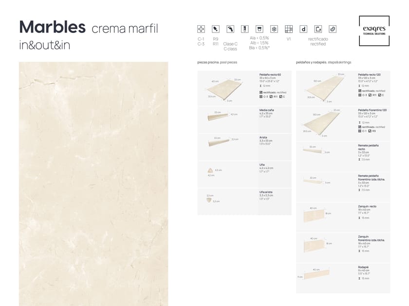 MARBLES CREMA MARFIL Porcelain stoneware flooring with marble effect By Exagres