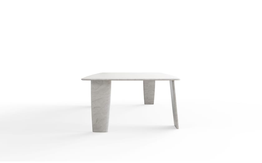 BISCUIT Rectangular marble garden table By Exteta