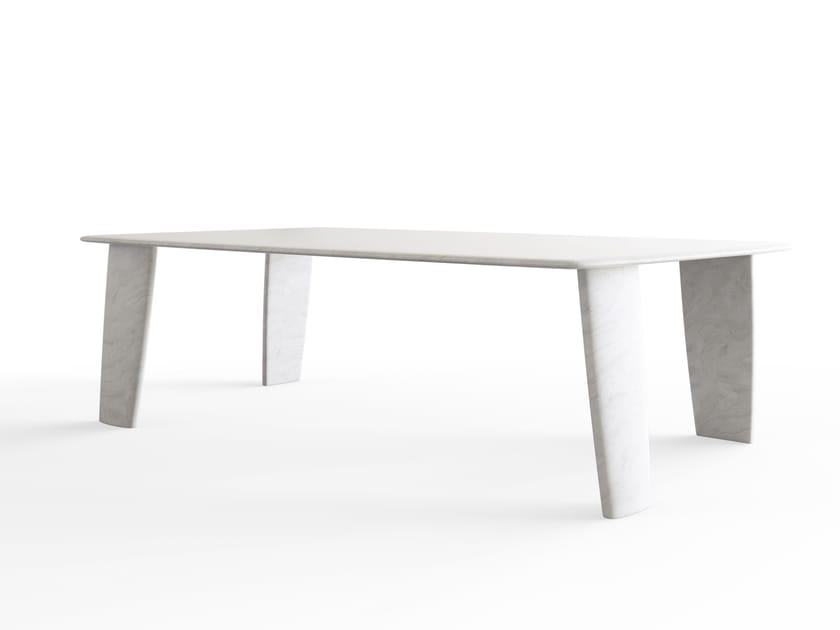 BISCUIT Table de jardin rectangulaire en marbre By Exteta