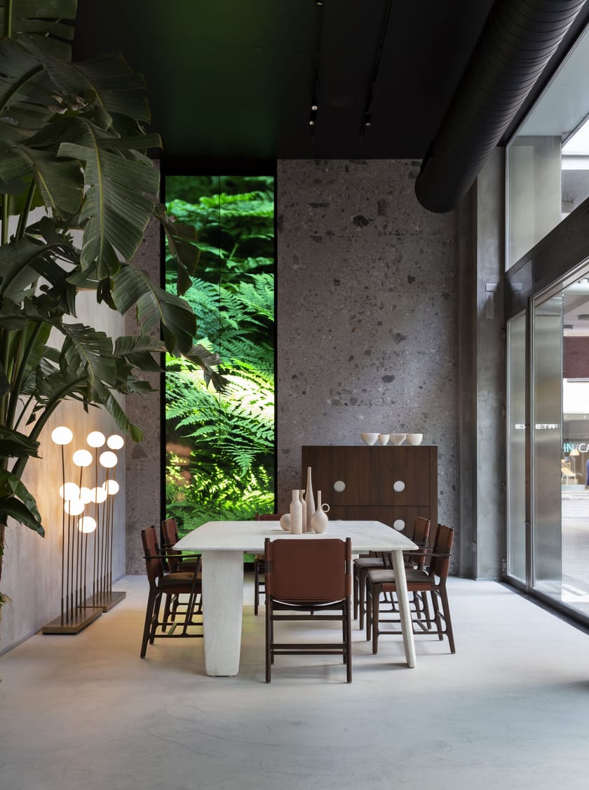 BISCUIT Rectangular marble garden table By Exteta