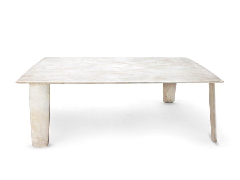 BISCUIT Square marble garden table By Exteta