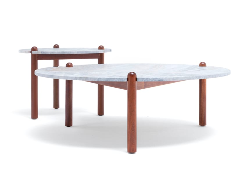 CAPRERA Round marble garden side table By Exteta