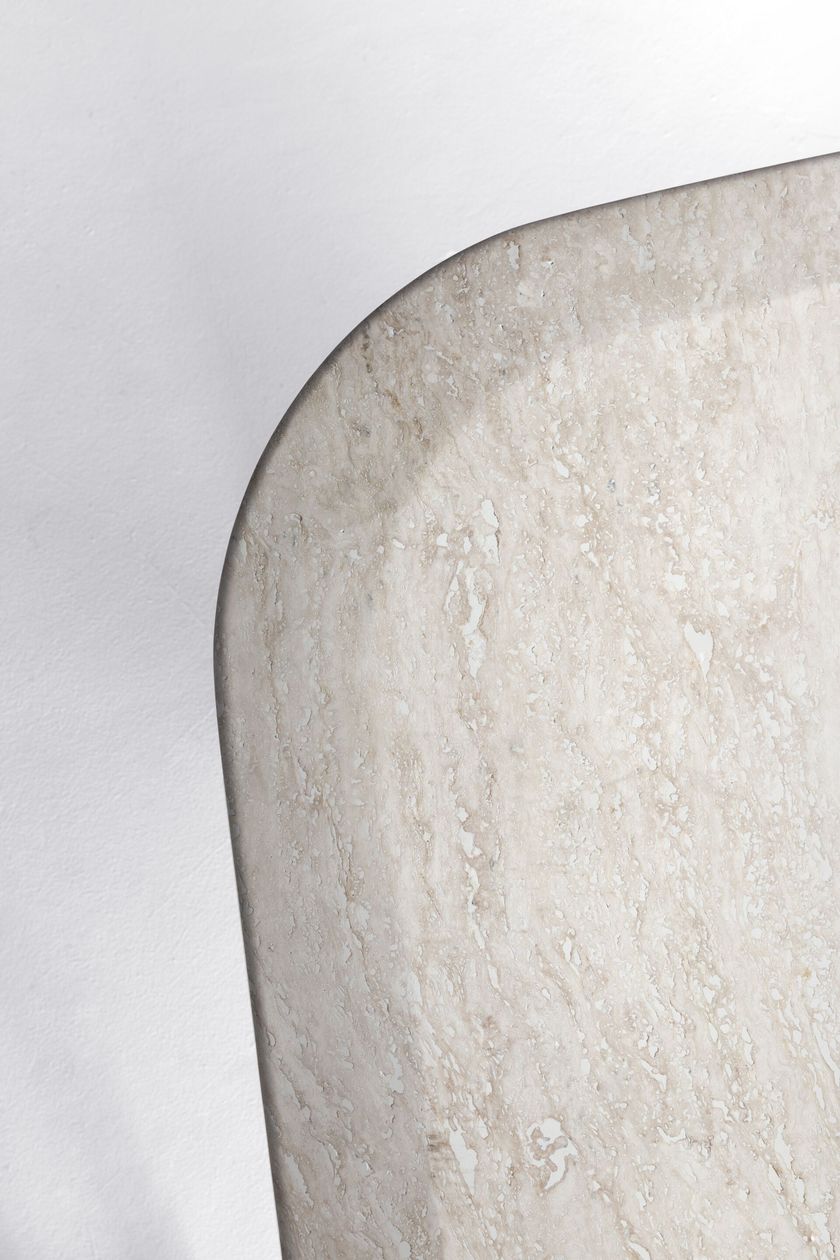 GIOTTO Rectangular travertine garden table By Exteta