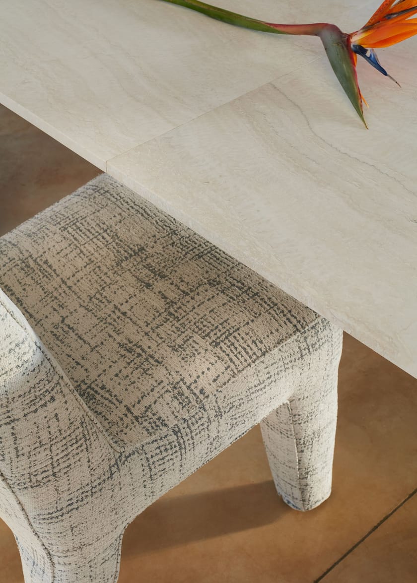 MICHELANGELO Rectangular travertine garden table By Exteta