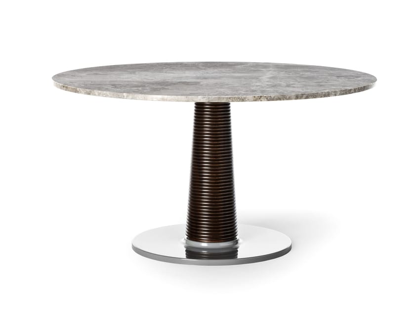 SUNSET Oval crystal and mahogany garden table By Exteta