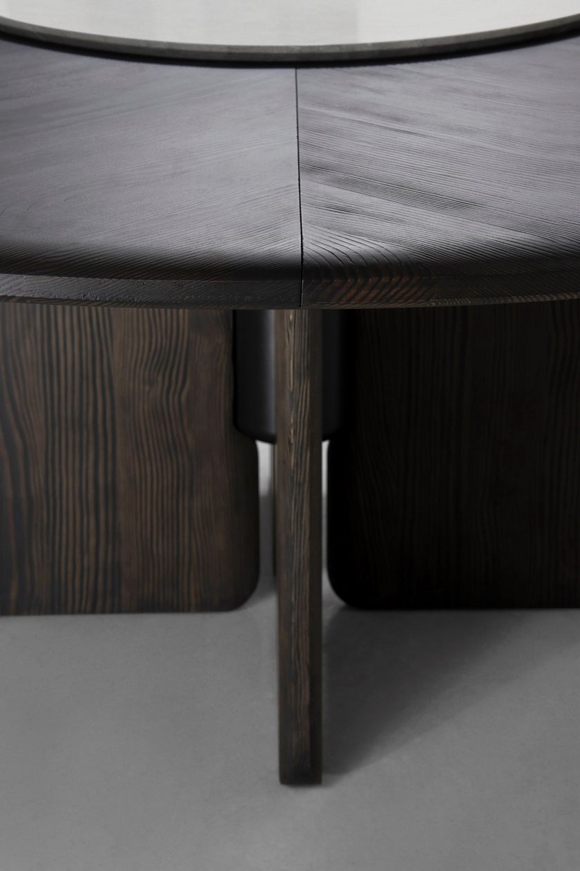 FAIFO Round fir table with Lazy Susan By District Eight