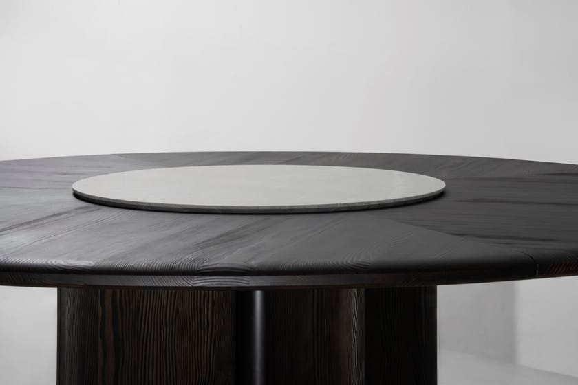 FAIFO Round fir table with Lazy Susan By District Eight