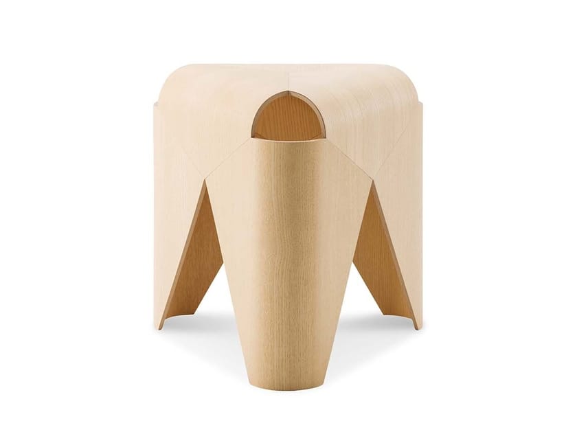 FALABELLA Low wood veneer stool By Offecct | design Lucy Kurrein