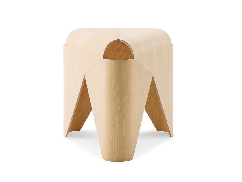 FALABELLA Low wood veneer stool By Offecct | design Lucy Kurrein