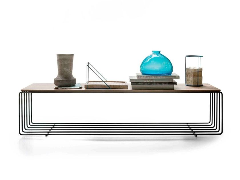 FENCE Rectangular wooden coffee table By Lema | design Christophe Pillet
