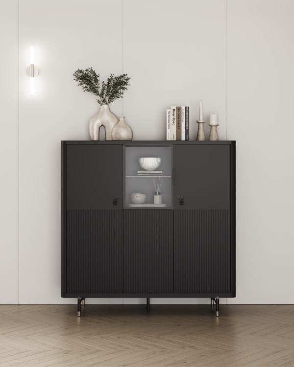 FIDJI Solid wood highboard with doors By animovel | design Christophe ...