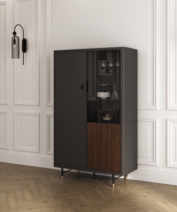 FIDJI Solid wood highboard with doors By animovel | design Christophe ...