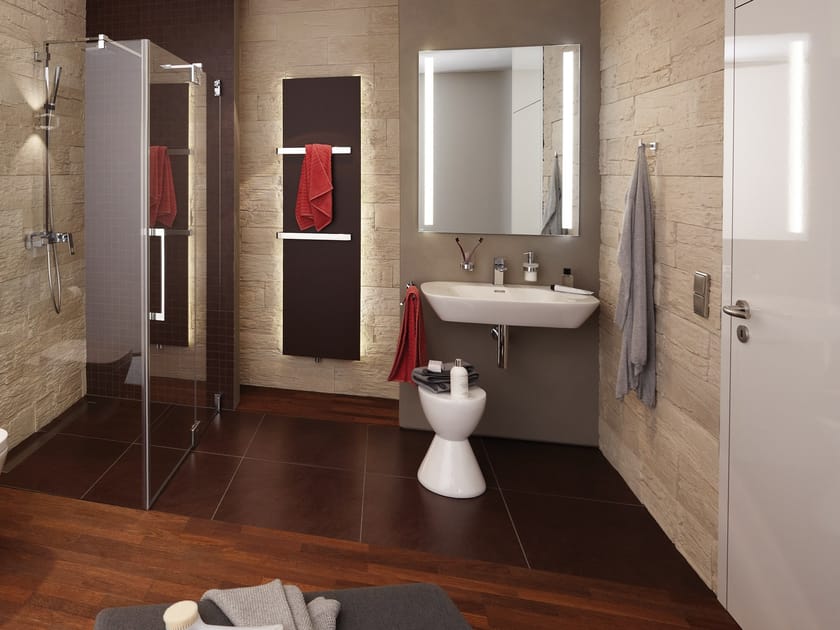 Wall-mounted mirror with integrated lighting FINELINE By Top Light