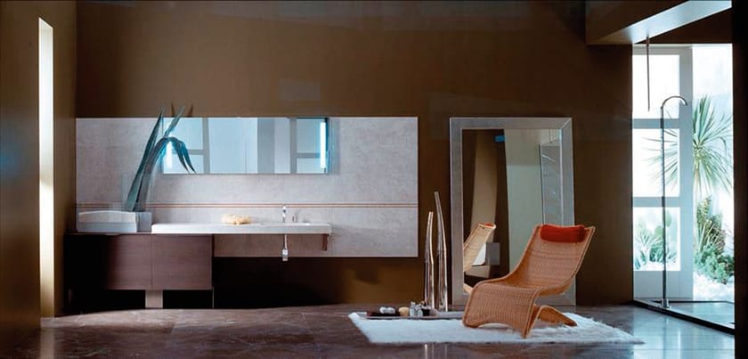 Wall-mounted mirror with integrated lighting FINELINE By Top Light