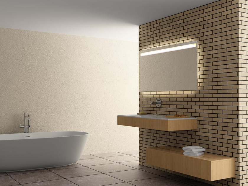 Wall-mounted mirror with integrated lighting FINELINE By Top Light