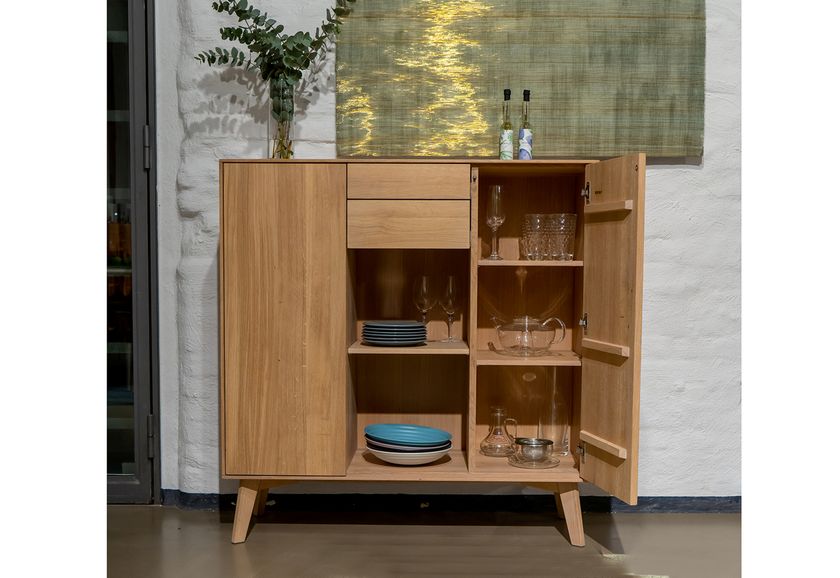 FINN Wooden highboard with doors with drawers By Sixay furniture