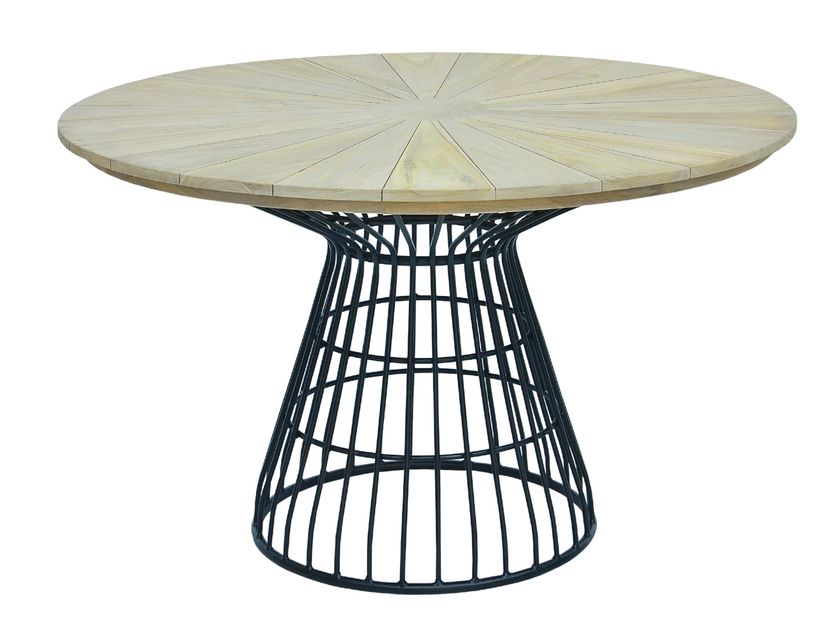 FIORELLA Round aluminium and wood garden table By cbdesign | design ...