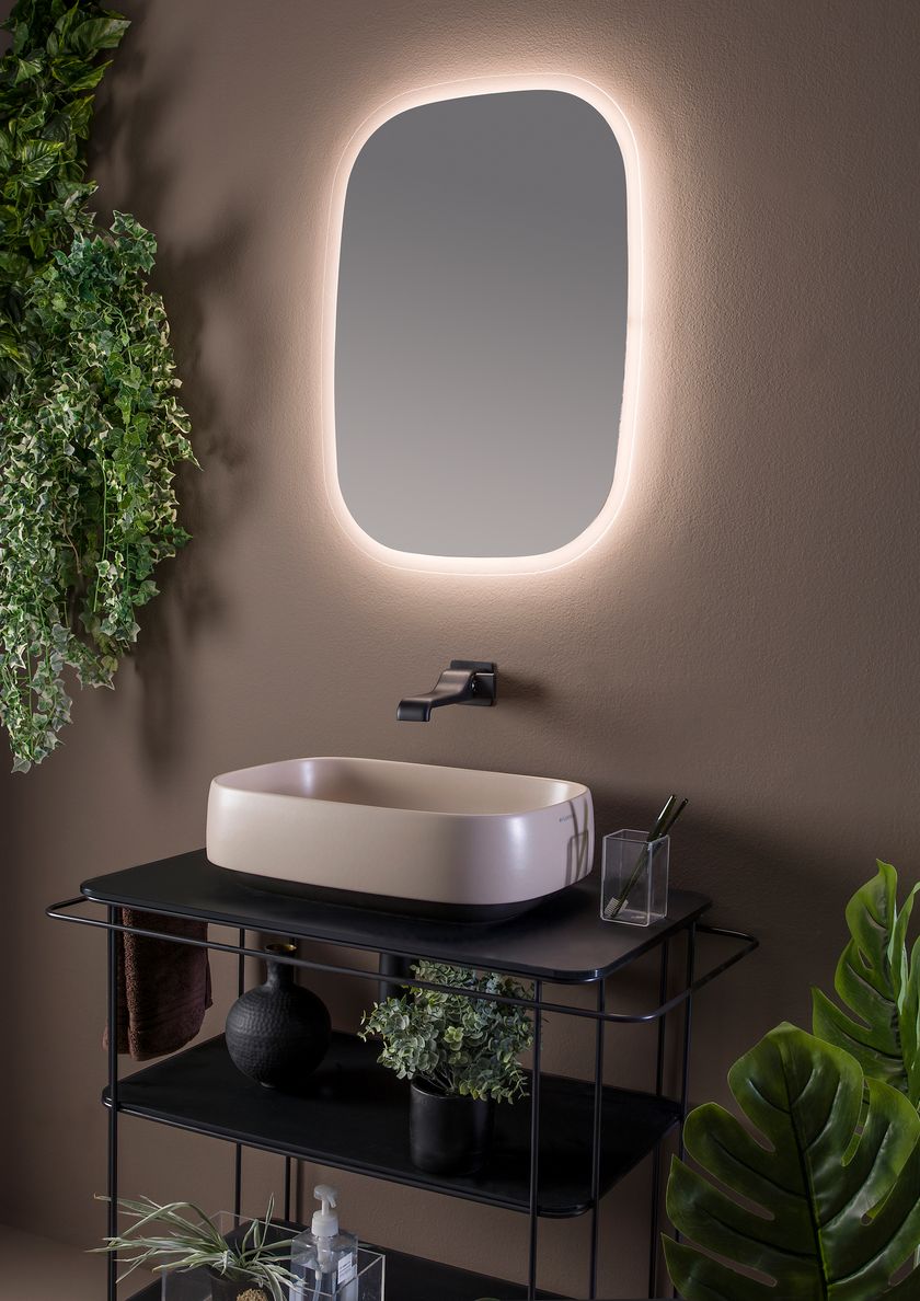FLAG Wall-mounted mirror with integrated lighting By Ceramica Flaminia ...