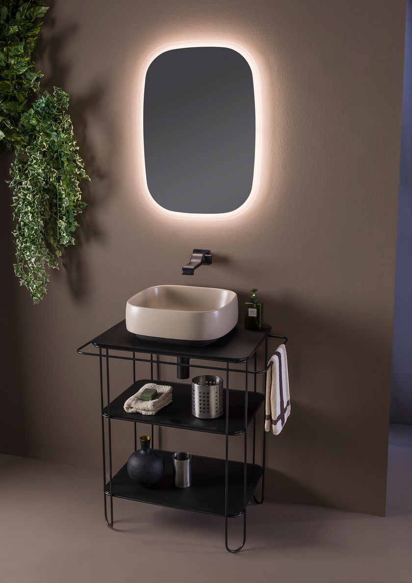 FLAG Wall-mounted mirror with integrated lighting By Ceramica Flaminia ...