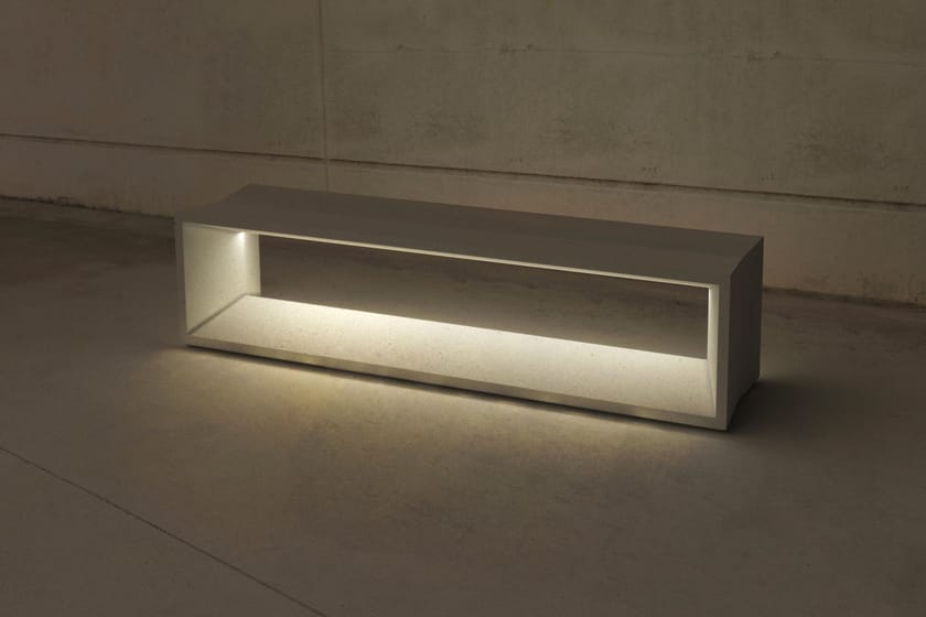 FLAT Concrete bench with Integrated Lighting By SIT | design João Carvalho