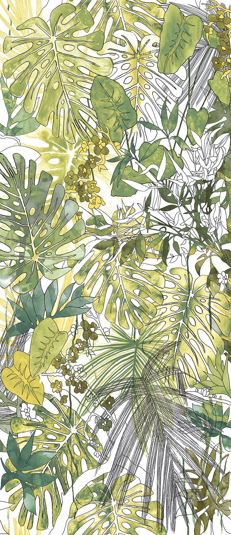 Glazed porcelain stoneware wall tiles FLORA EQUATORIALE By ORNAMENTA