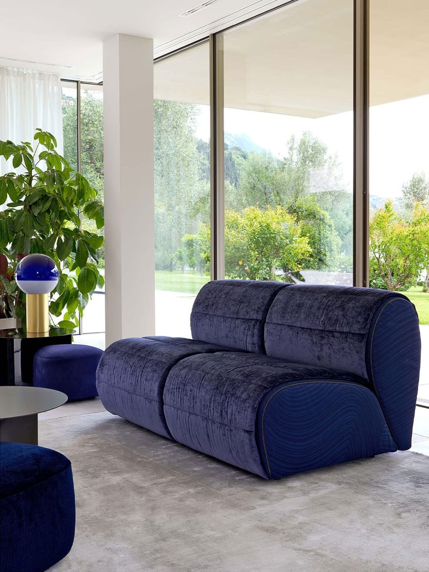 FLORA 2 seater fabric sofa with removable cover By Flou