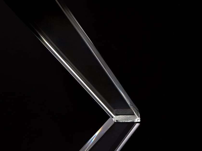 Upholstered trestle-based polycarbonate chair with armrests FLOW 10TH ...