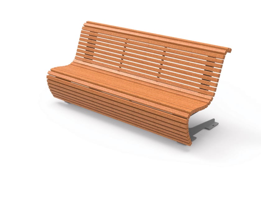 FLOW Modular wooden bench with back By City Design | design Tilman Latz