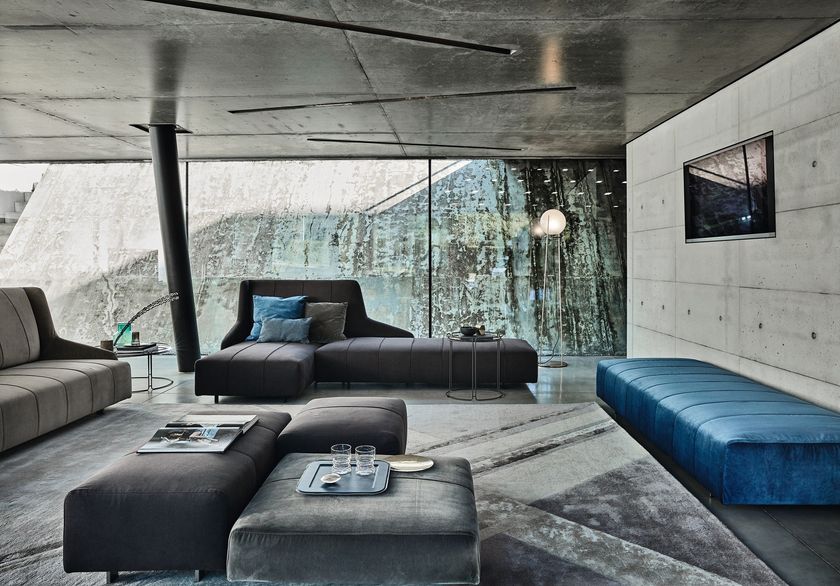 Fabric sofa with chaise longue FLUID | Sofa with chaise longue Fluid ...