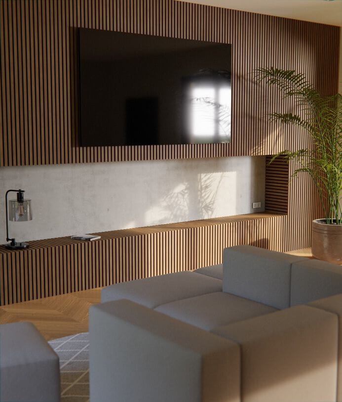 Pannello acustico a parete in legno PANNELLI IN LEGNO - FOG & VENØ ...