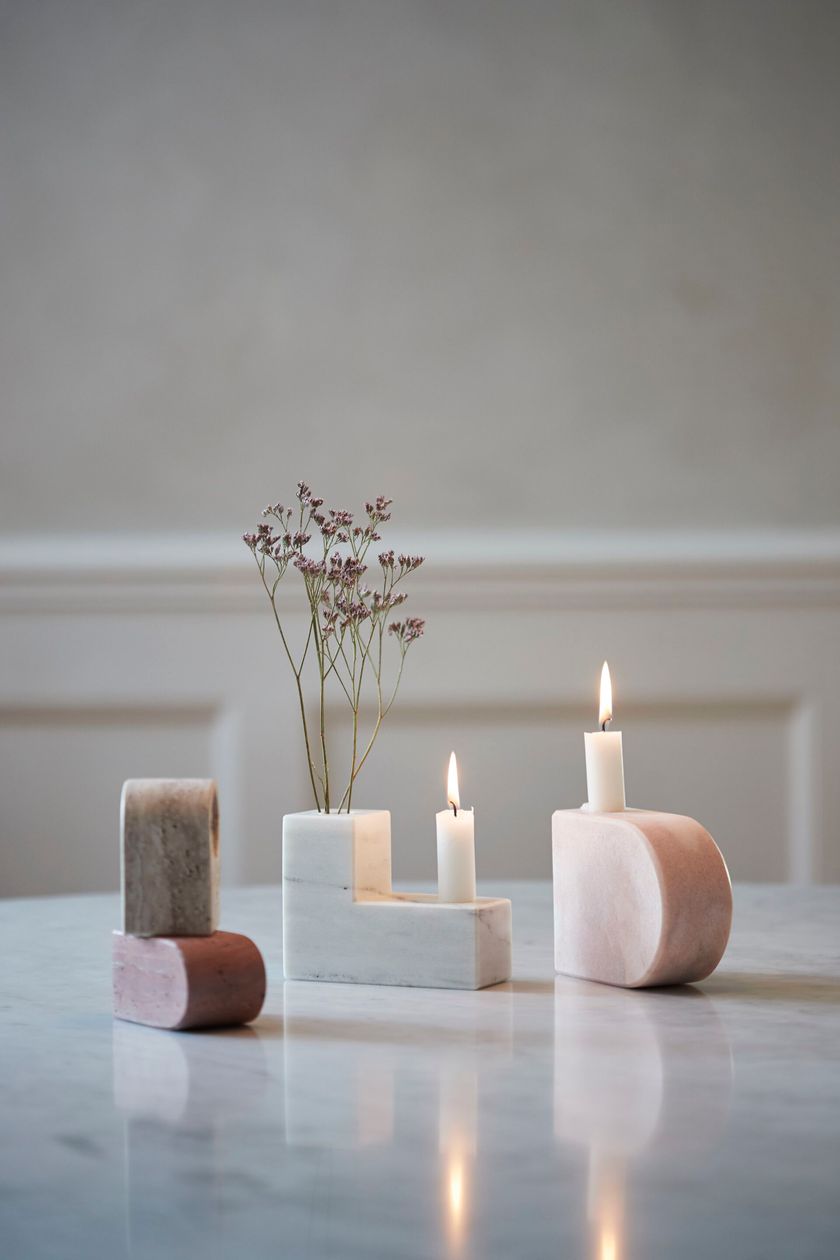 LIVING OBJECTS NO 5 Marble candle holder / vase By FÓLK Reykjavik ...