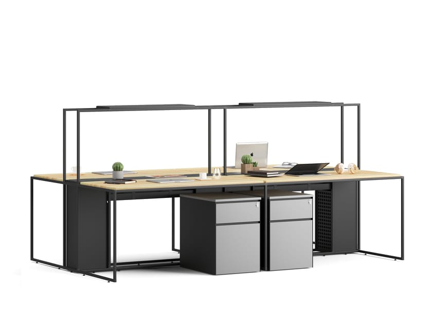 FRAME | Office desk Sectional multiple office desk with sound absorbing ...
