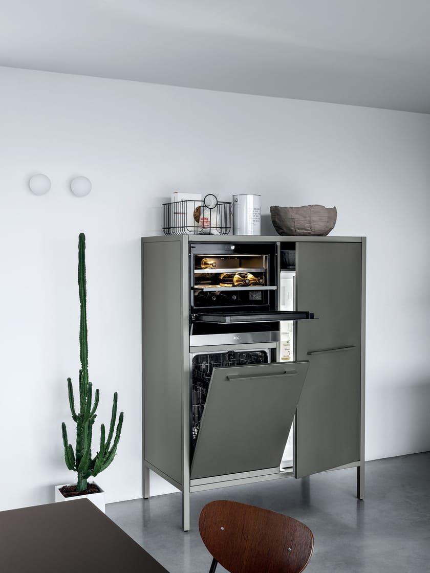 FRAME TALL UNITS Metal kitchen unit with handles By Fantin | design ...