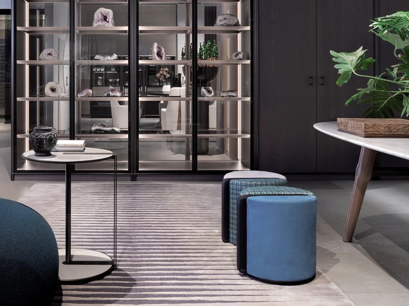 Rectangular Bamboo silk and wool rug FREQUENCE By Giorgetti