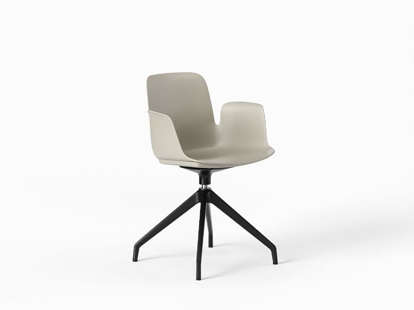 FIOR DI LOTO PLASTIC Swivel plastic chair with armrests By FREZZA