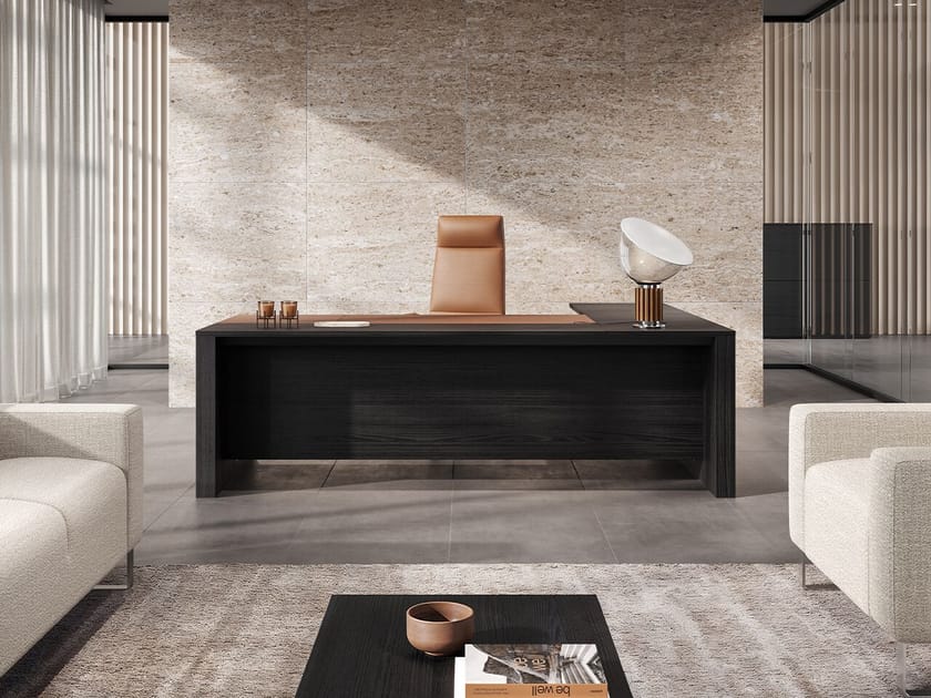 ONO Escritorio de oficina modular de madera de esquina By FREZZA