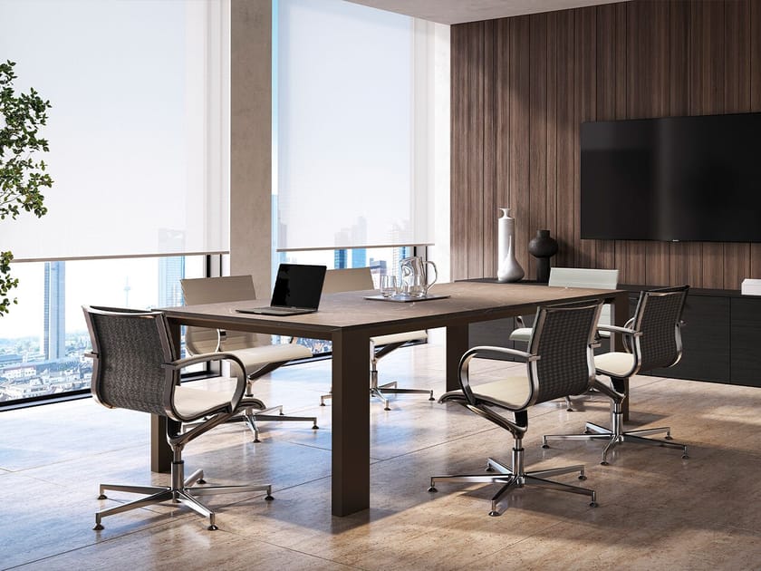 ONO Aluminium and wood meeting table By FREZZA