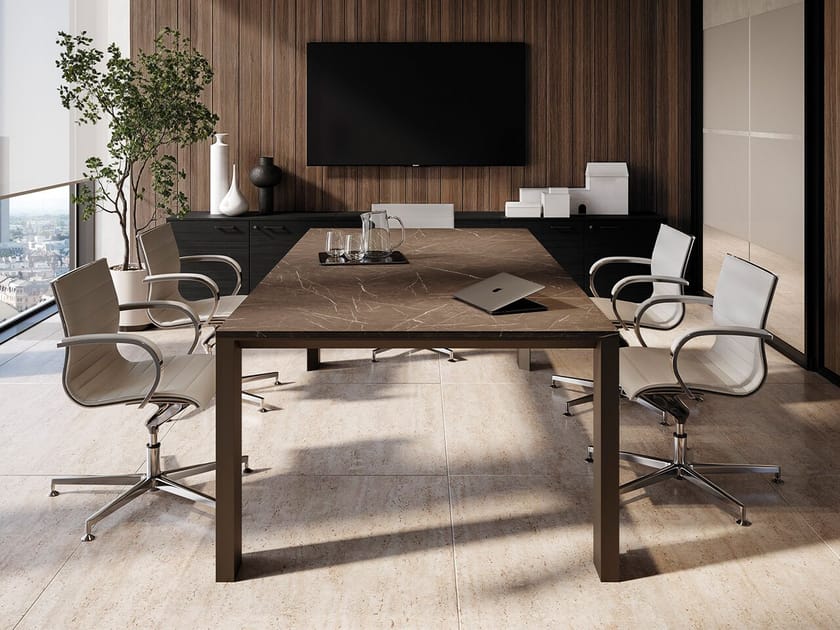 ONO Aluminium and wood meeting table By FREZZA