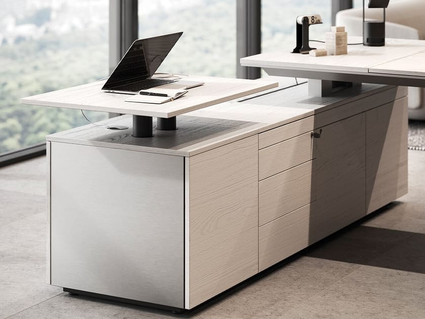 ONO Sectional wooden office desk with drawers By FREZZA