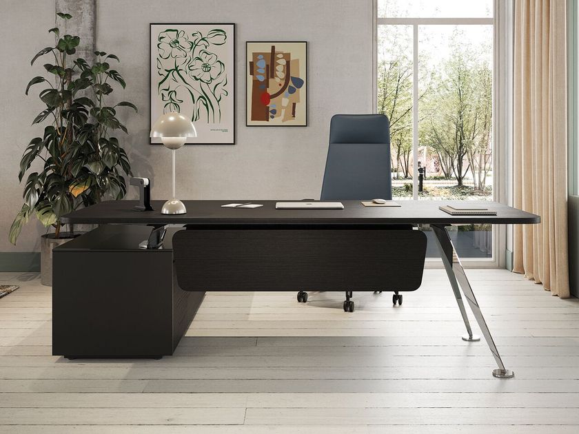 SPIKE Sectional wooden office desk with drawers By FREZZA | design ...
