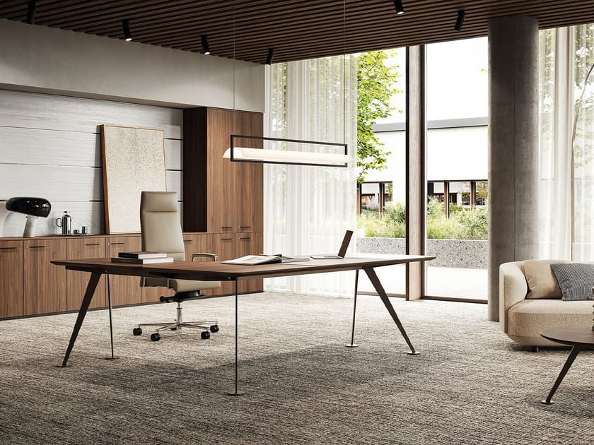 SPIKE Sectional L-shaped wooden office desk By FREZZA | design Giorgio ...