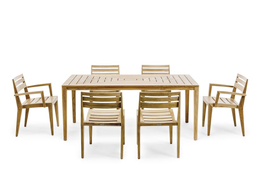 FRIENDS Rectangular wooden garden table By Ethimo