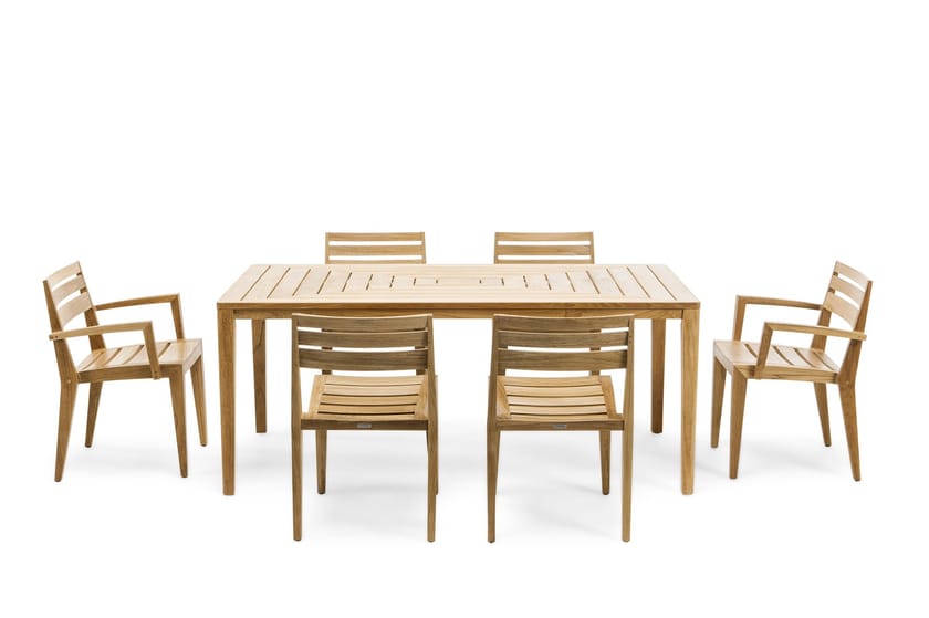 FRIENDS Rectangular wooden garden table By Ethimo