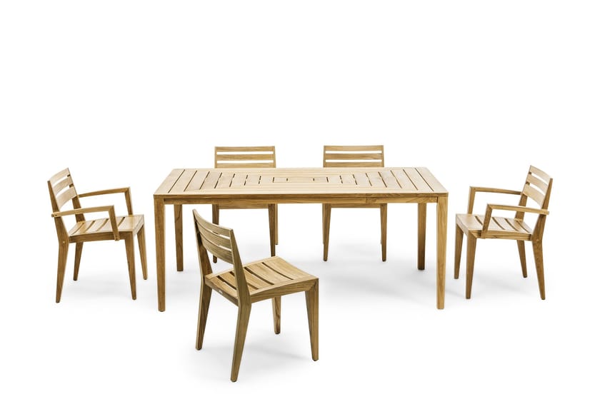 FRIENDS Rectangular wooden garden table By Ethimo