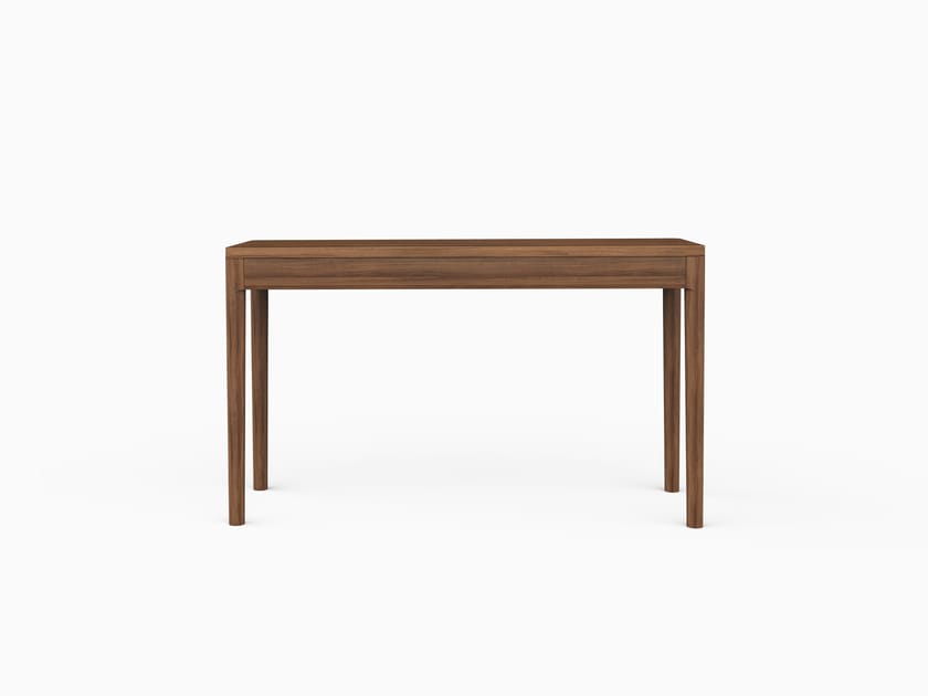 FRONT Rectangular walnut console table with drawers By MOR
