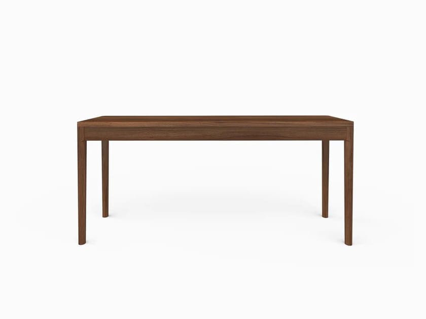 FRONT Rectangular walnut console table with drawers By MOR