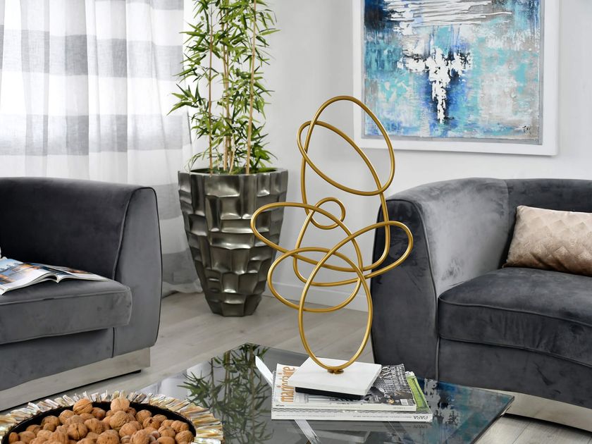 FS008A | Sculpture Iron sculpture with marble base By Arte dal Mondo